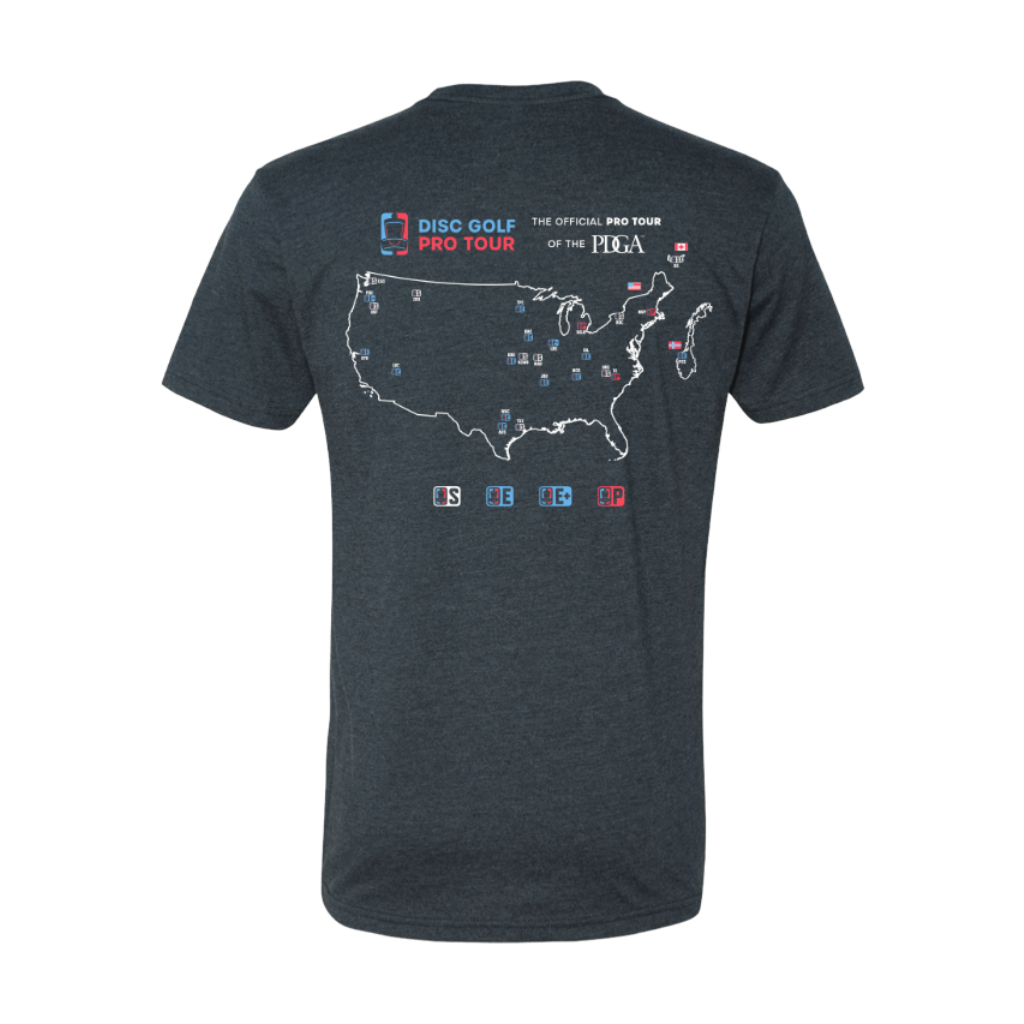 2023 DGPT Tour Schedule Shirt - Heather Navy – Disc Golf Pro Tour