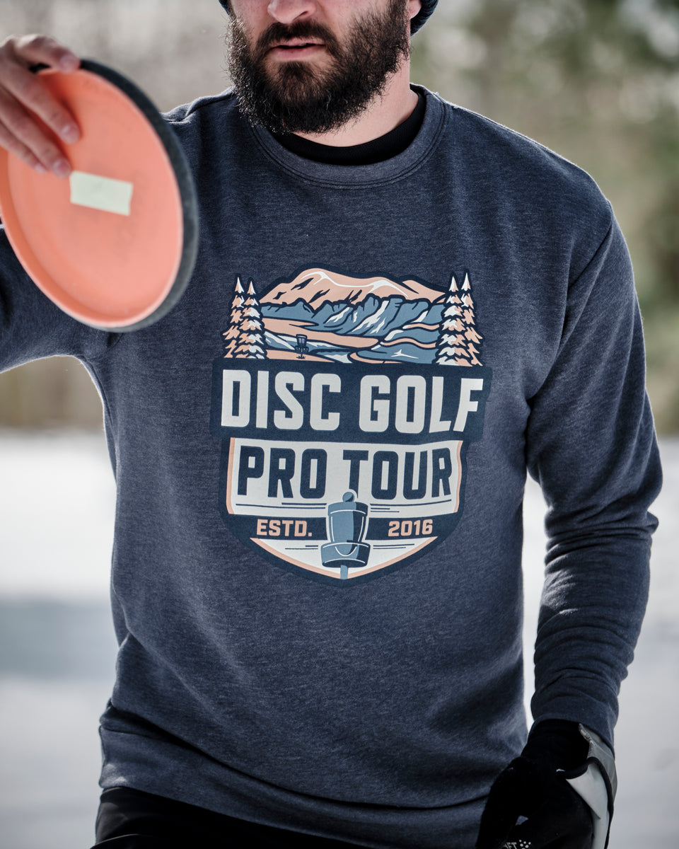 DGPT Fall - Crew Neck Sweater - Heather Navy – Disc Golf Pro Tour